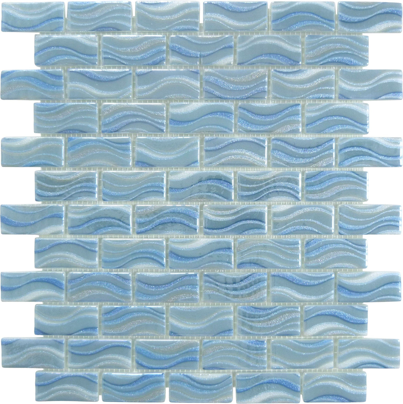 Glitter Sky 1x2 Glossy Glass Tile | Oasis Tile