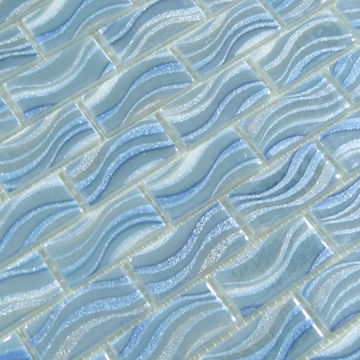 Glitter Sky 1x2 Glossy Glass Tile | Oasis Tile
