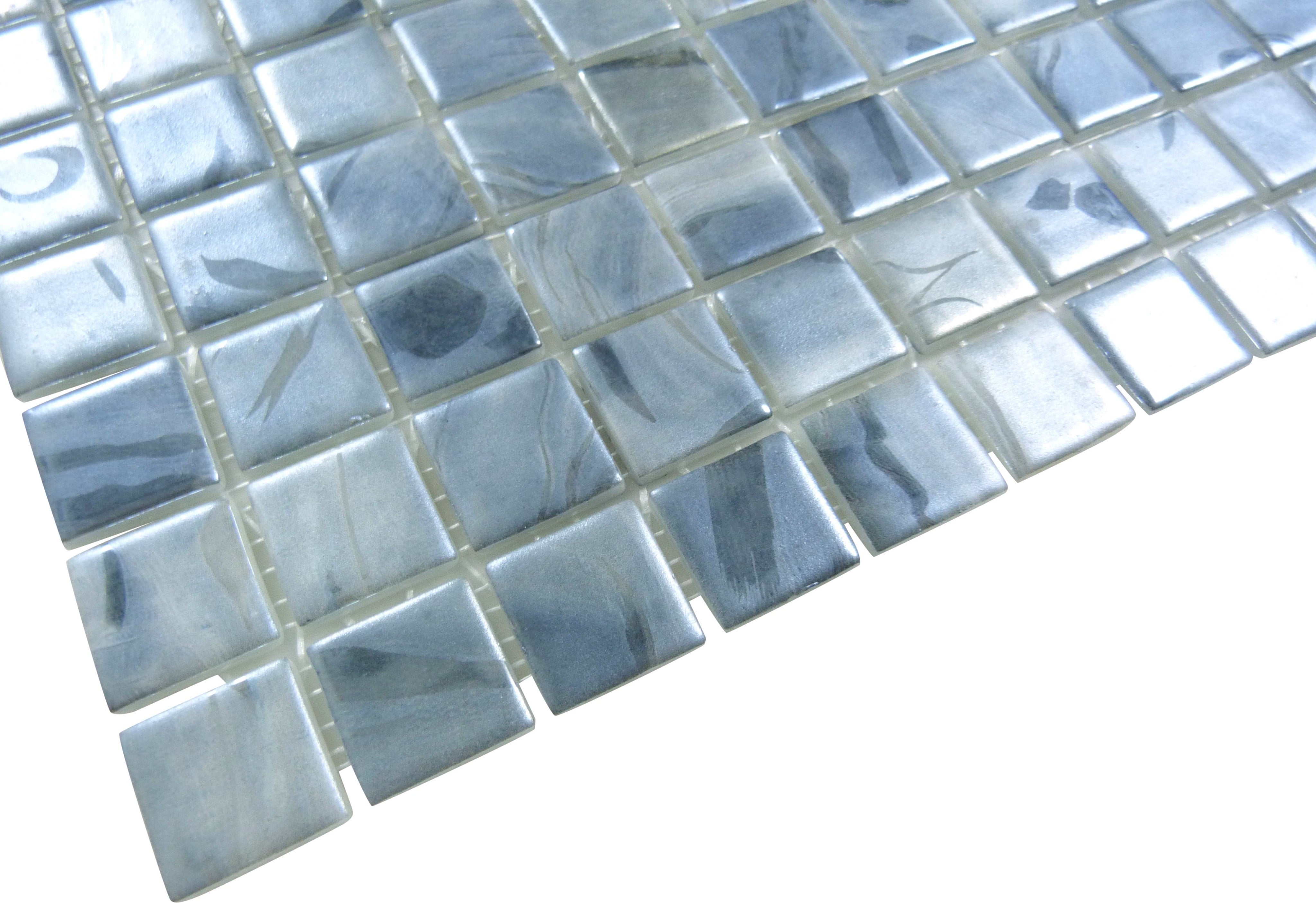 Oasis Grey 1x1 Matte Glass Tile | Oasis Tile