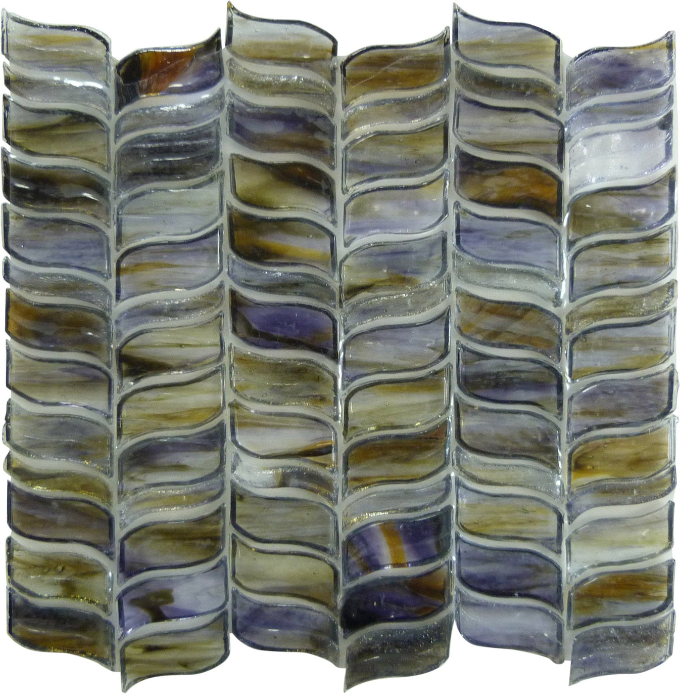 Hirsch Glass Secret Garden 1" x 2" Brown Glossy and Iridescent Glass ...