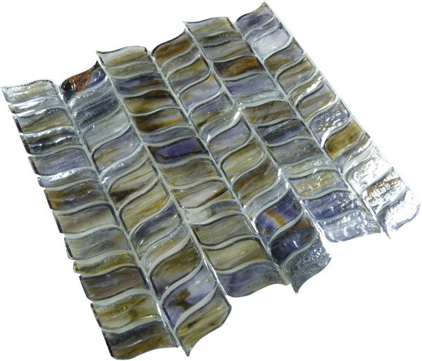 Hirsch Glass Secret Garden 1" x 2" Brown Glossy and Iridescent Glass ...