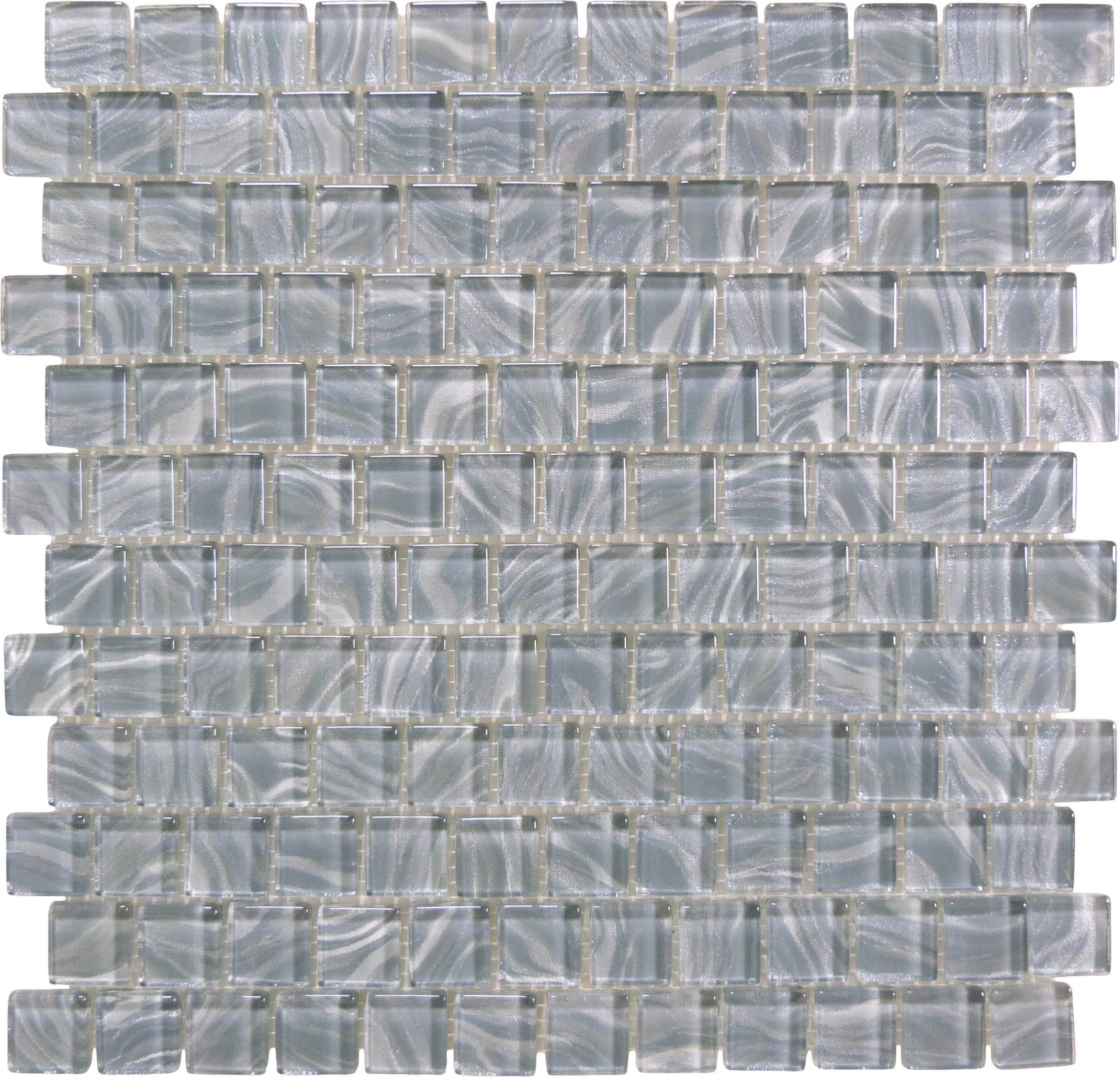 Oceanique High Tide Grey 1x1 Glossy Glass Tile | Oasis Tile