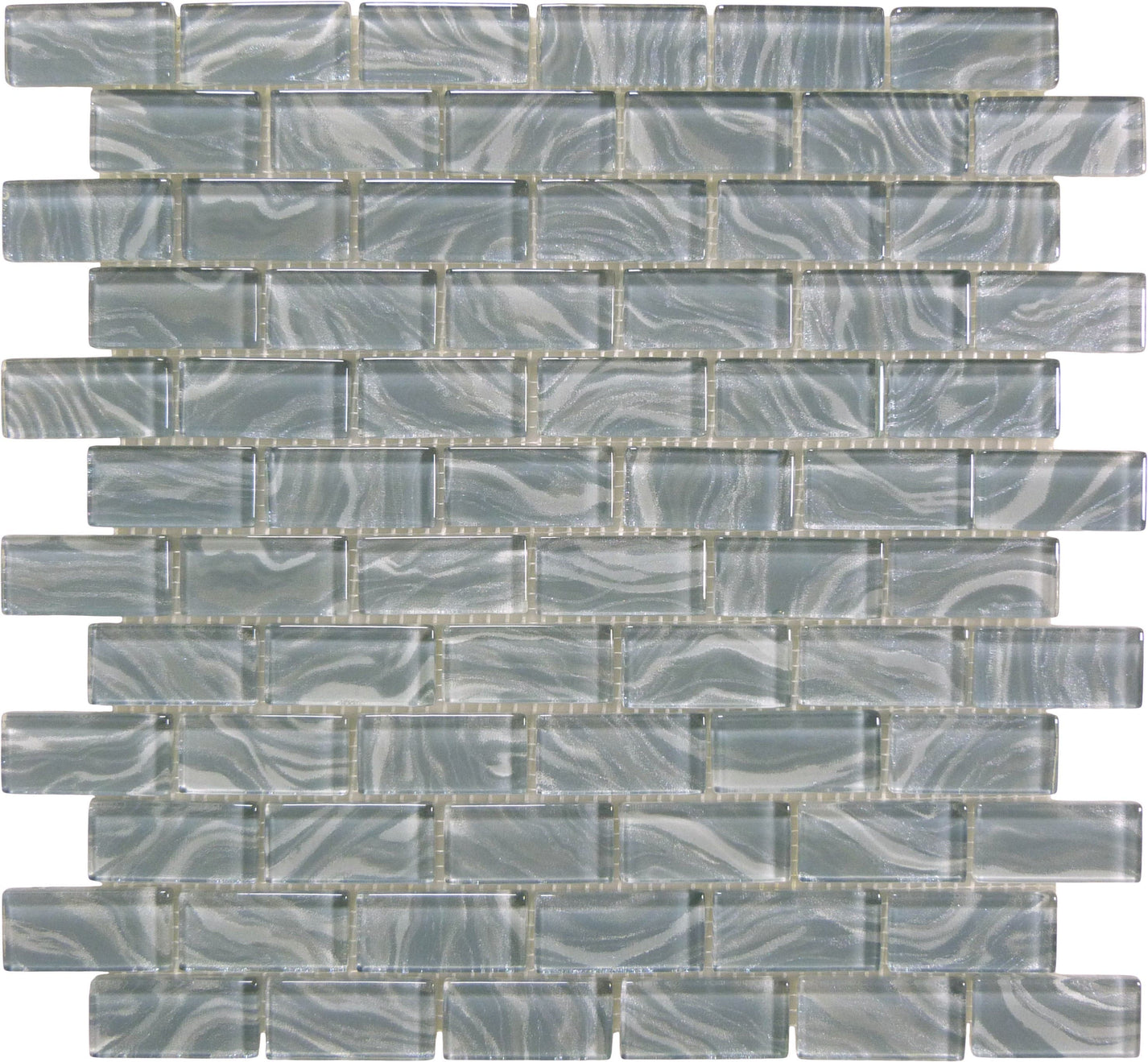 Oceanique High Tide Grey 1x2 Glossy Glass Tile | Oasis Tile