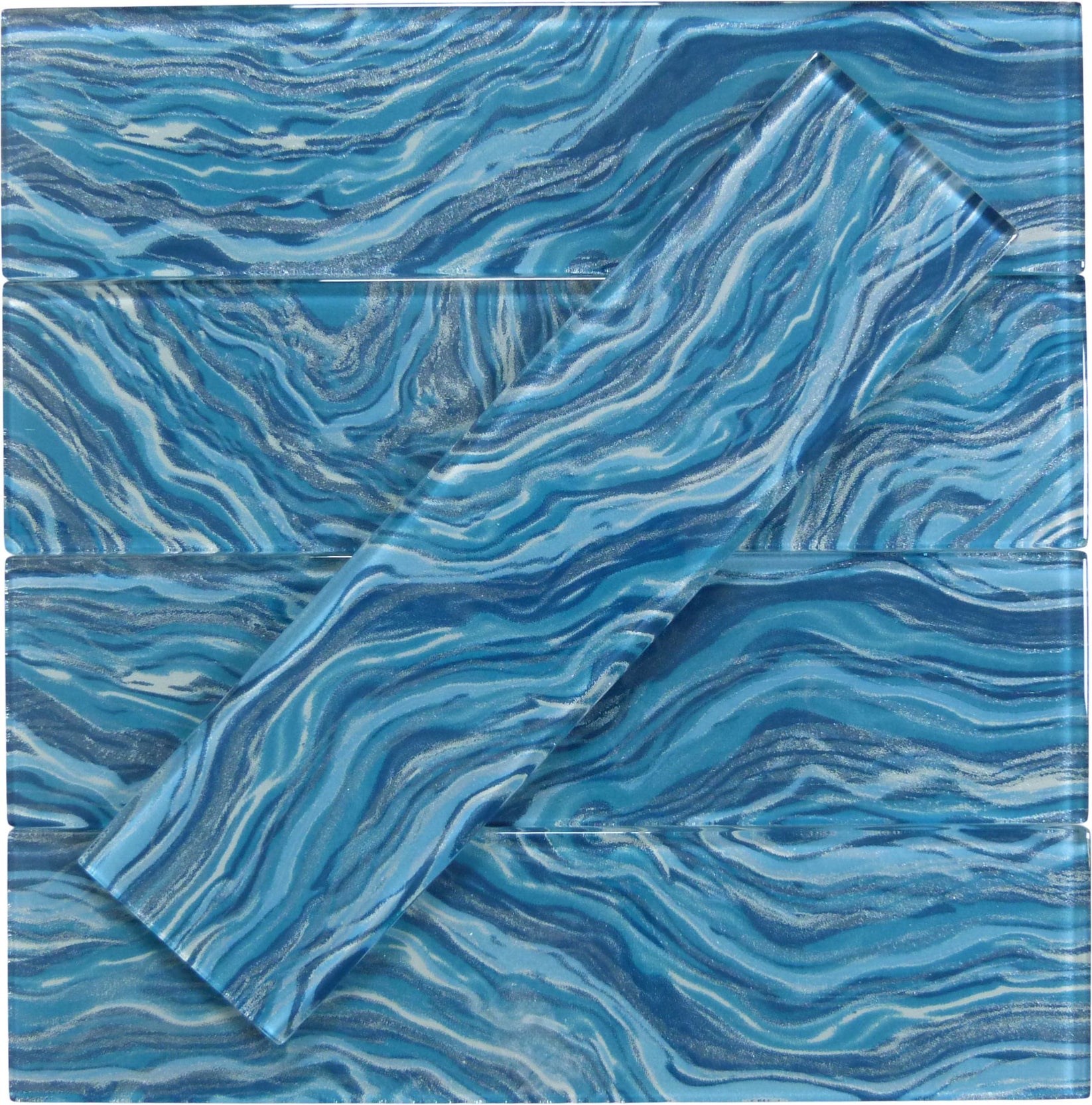 Oceanique High Tide Teal Green 3x12 Glossy Glass Tile | Oasis Tile