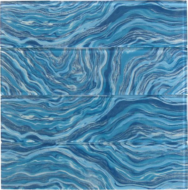 Oceanique High Tide Teal Green 3x12 Glossy Glass Tile | Oasis Tile