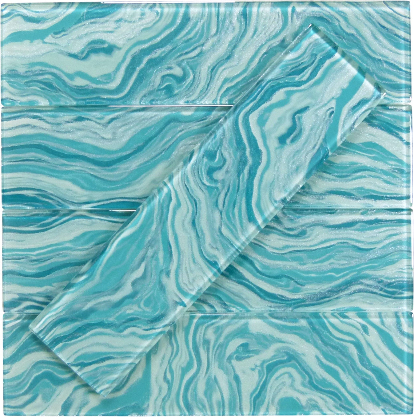 Oceanique High Tide Turquoise 3x12 Glossy Glass Tile | Oasis Tile