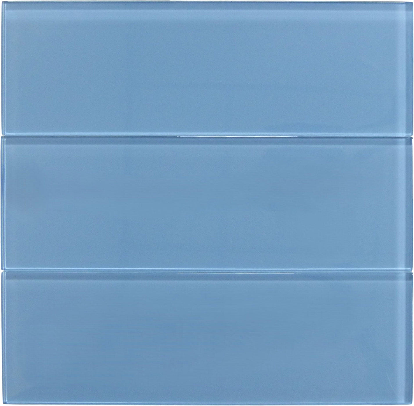 4'' x 12'' Blue Glass Subway Tile Glossy C09