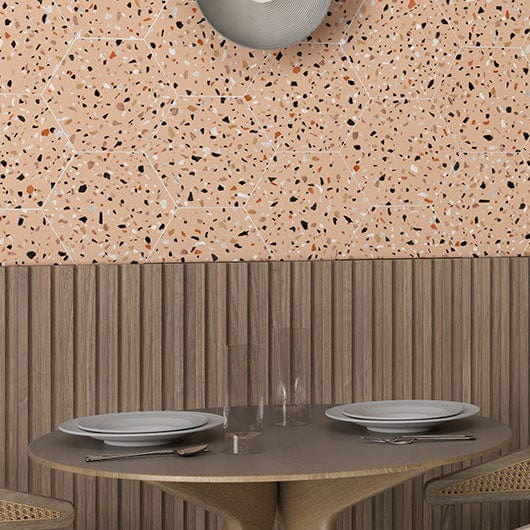 Abstract Camel 8x9 Hexagon Matte Porcelain Tile | Oasis Tile