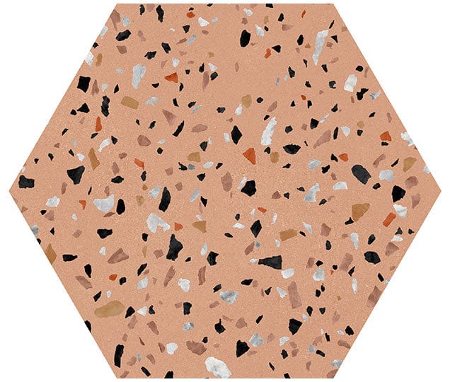 Abstract Camel 8x9 Hexagon Matte Porcelain Tile | Oasis Tile