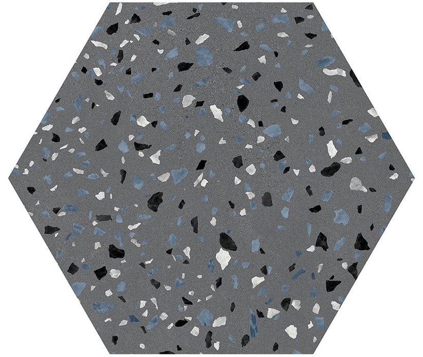 Abstract Graphite Grey 8x9 Hexagon Matte Porcelain Tile | Oasis Tile