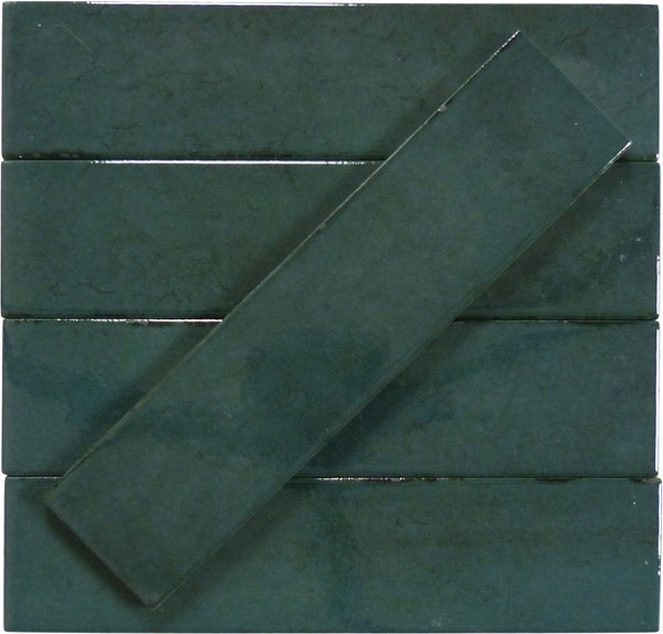 Denver Brick Green 2x10 Glossy Porcelain Tile | Oasis Tile