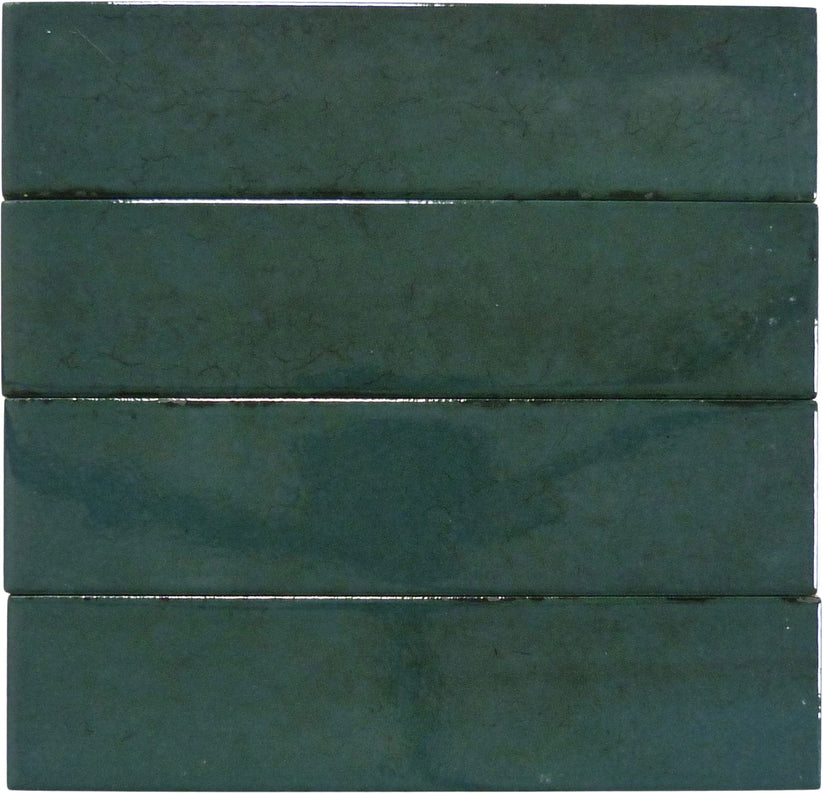 Denver Brick Green 2x10 Glossy Porcelain Tile | Oasis Tile