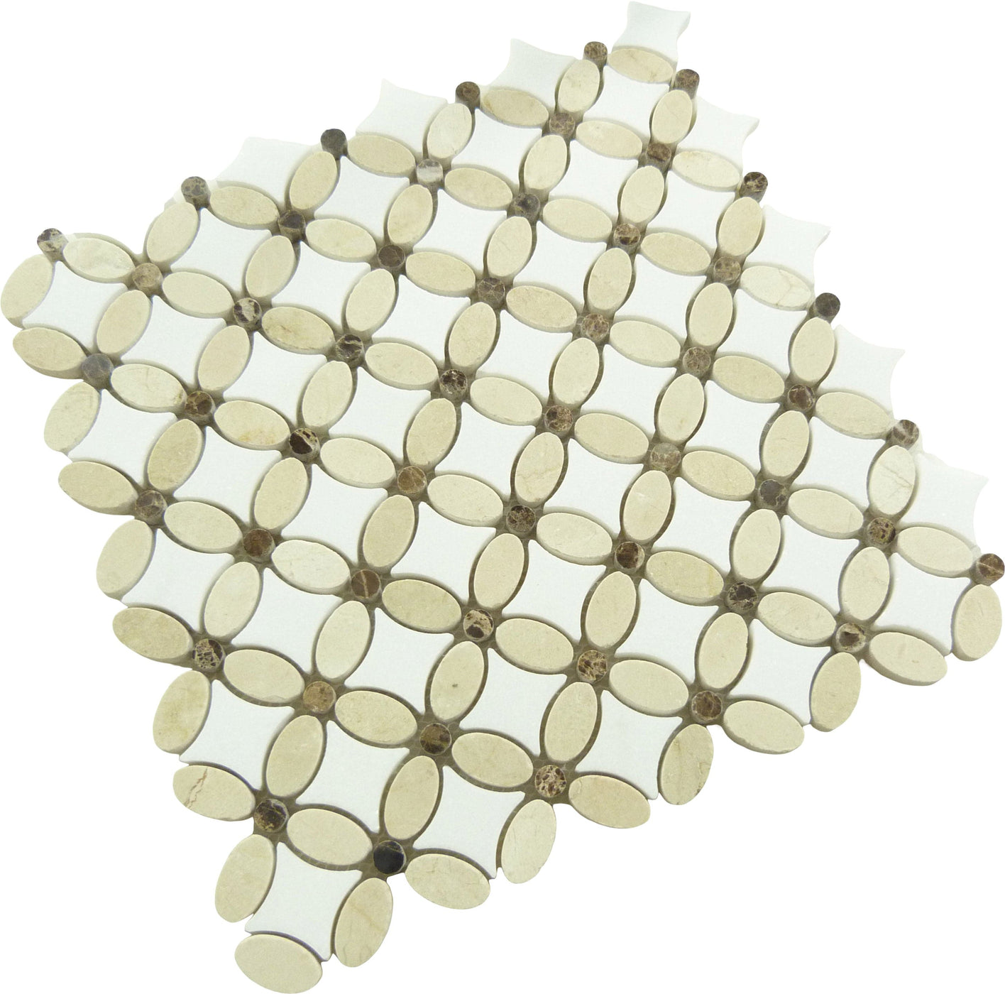 Flower Cream Beige Stone Flower Tile Polished FS-71