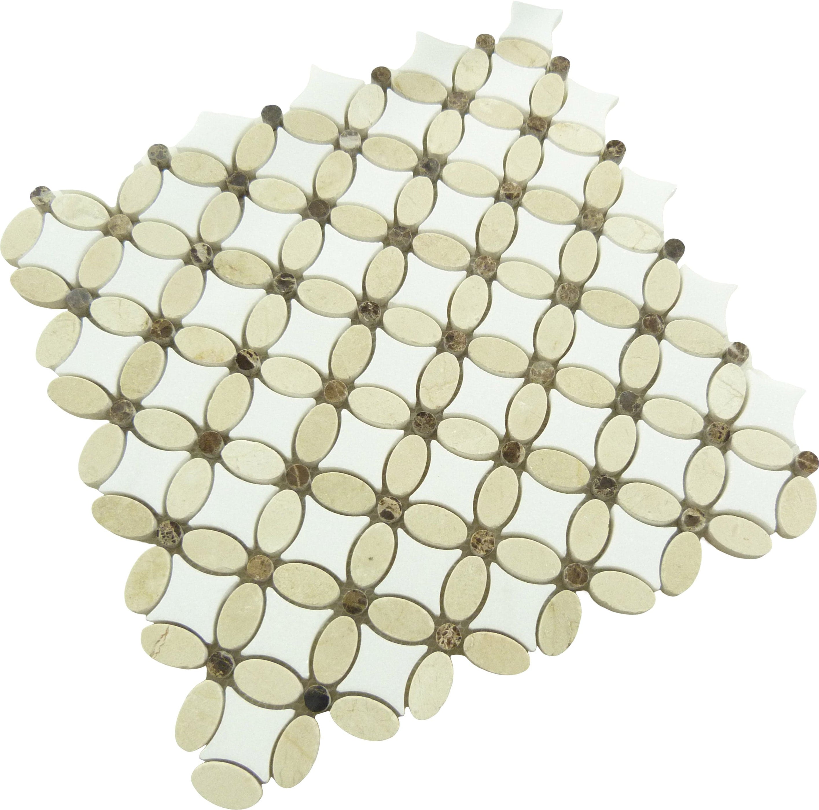 Flower Cream Beige Stone Flower Tile Polished FS-71