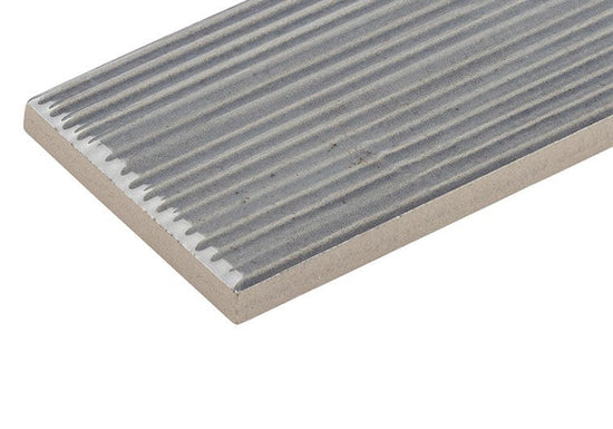 Groove Jam Grey 3x12 Glossy Porcelain Tile | Oasis Tile