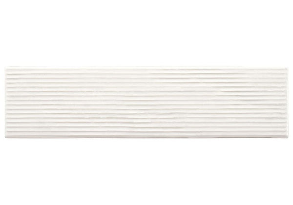 Groove Swing White 3x12 Glossy Porcelain Tile | Oasis Tile