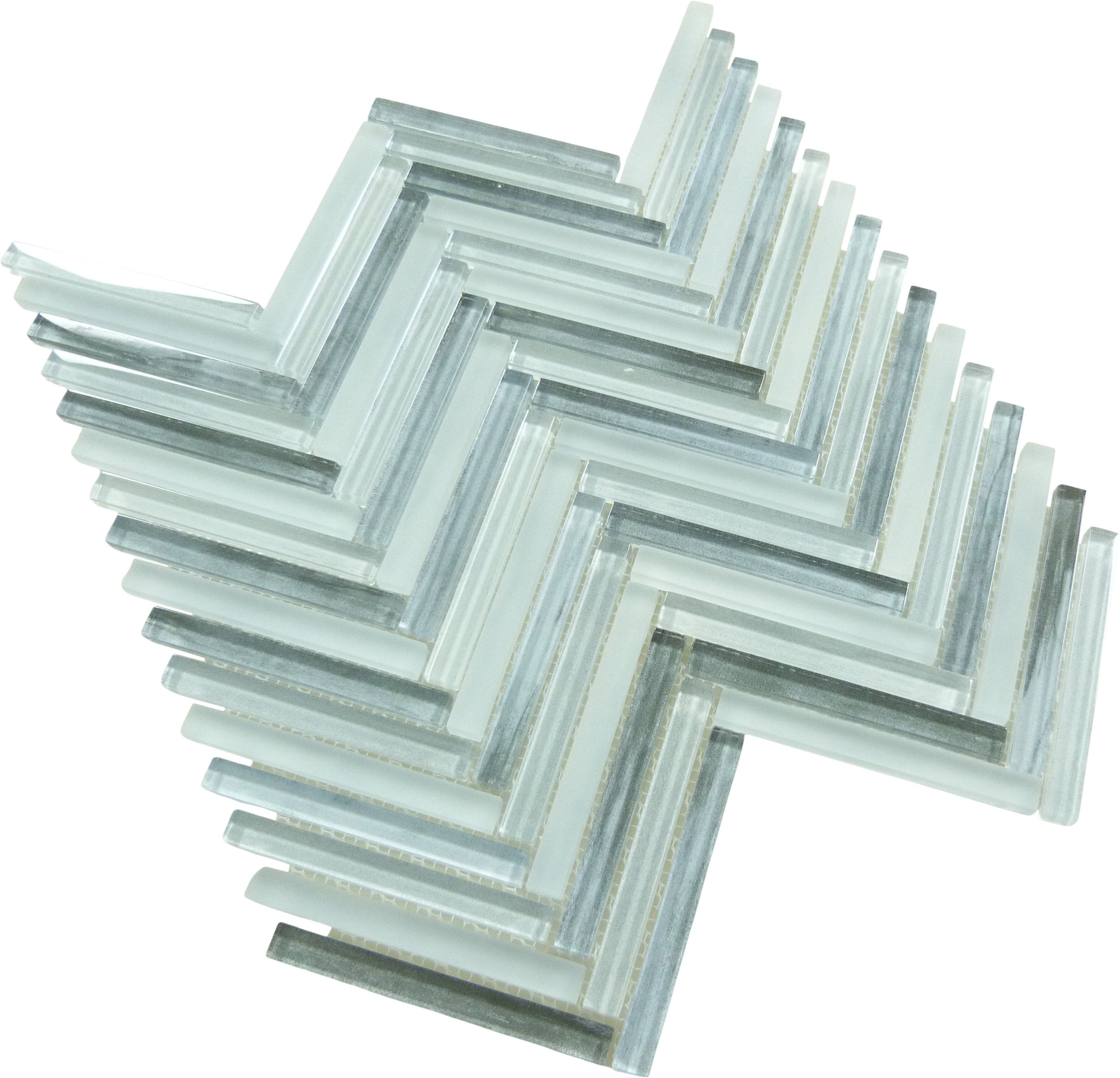 Himalayan Arches Nanda Blue Glossy And Frosted Glass Tile Oasis Tile