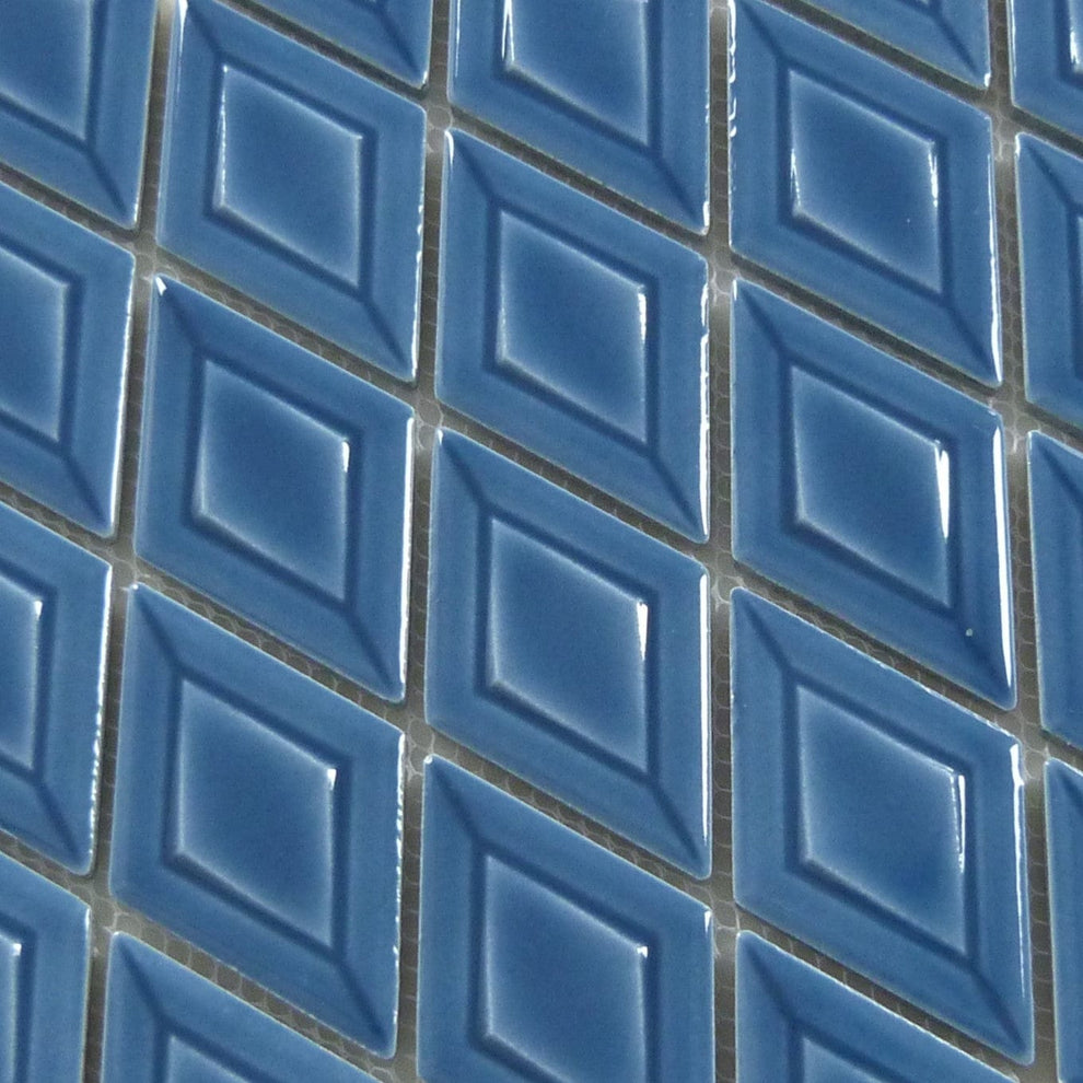 Kytelle Blue Diamond 2x3 Glossy Porcelain Tile | Oasis Tile