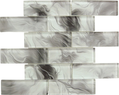 Legend Arthur Grail Brown 2x6 Glossy Glass Tile | Oasis Tile