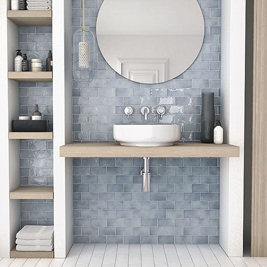 Manacor Blue Moon 2.5x16 Glossy Ceramic Tile | Oasis Tile