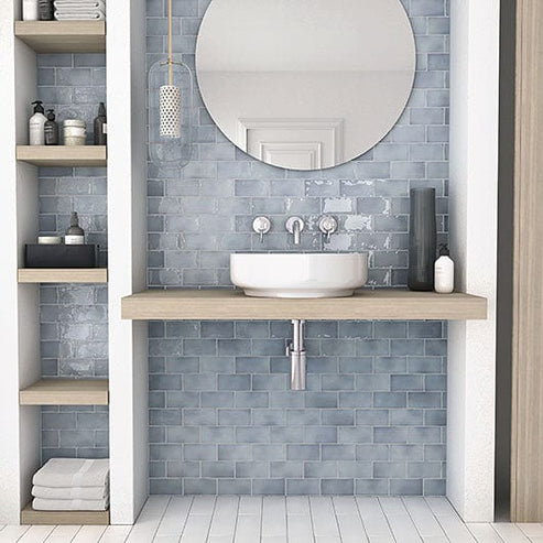 Manacor Blue Moon 2.5x16 Glossy Ceramic Tile | Oasis Tile