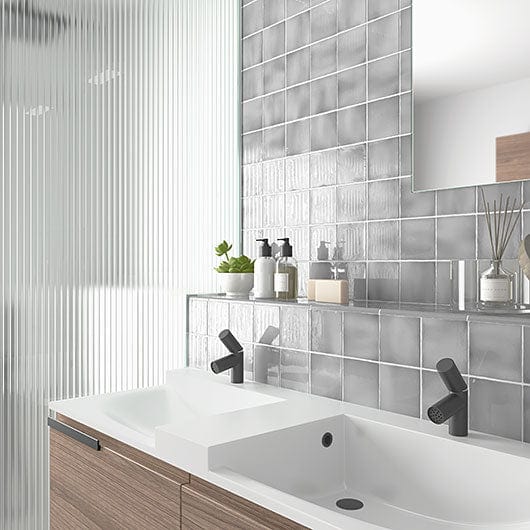 Manacor Mercury Grey 4x4 Glossy Ceramic Tile | Oasis Tile