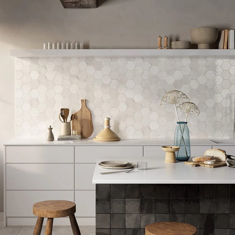 Marthas Manor Cottontail Hex 4x5 Glossy Ceramic Tile | Oasis Tile