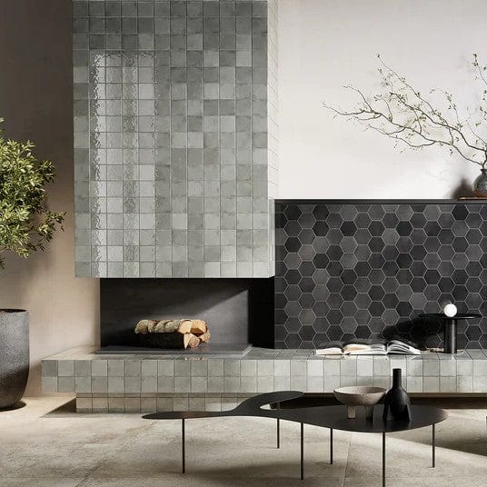 Marthas Manor Subtle Slate 4x4 Glossy Ceramic Tile | Oasis Tile