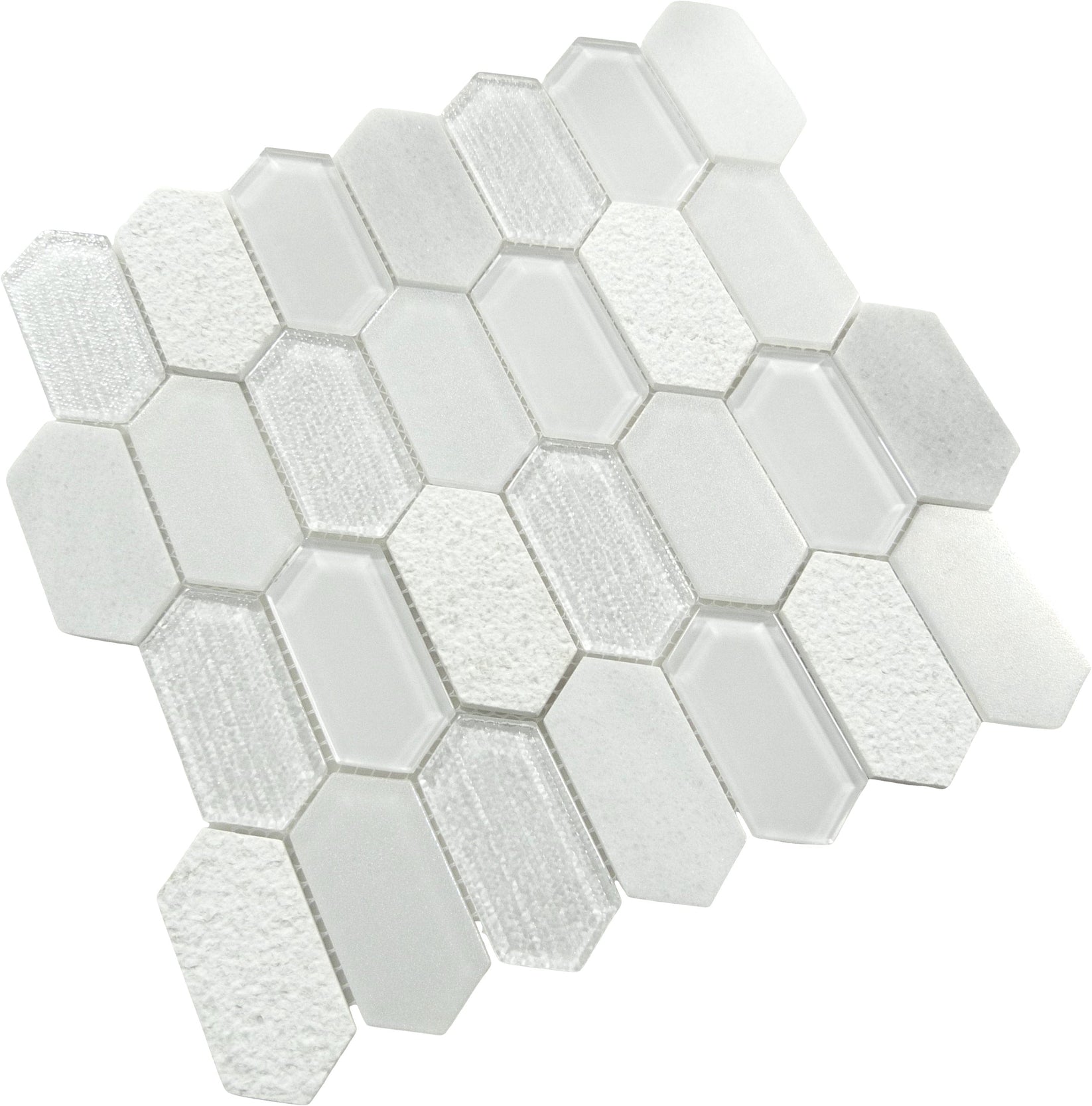 Modular Garden Edret Field White Elongated Hexagon Tile