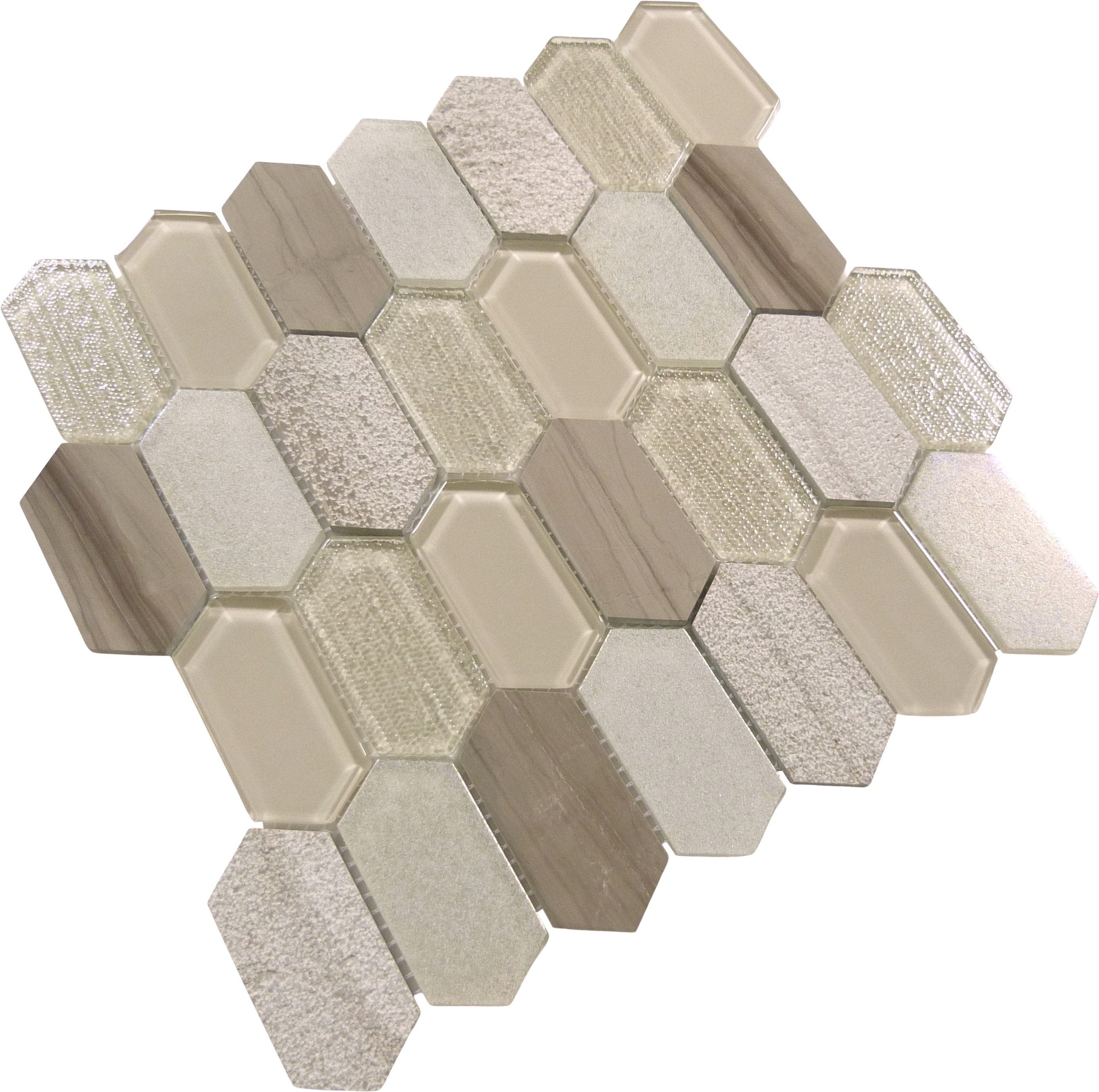 Modular Garden Parisian Park Brown Elongated Hexagon Tile | Oasis Tile