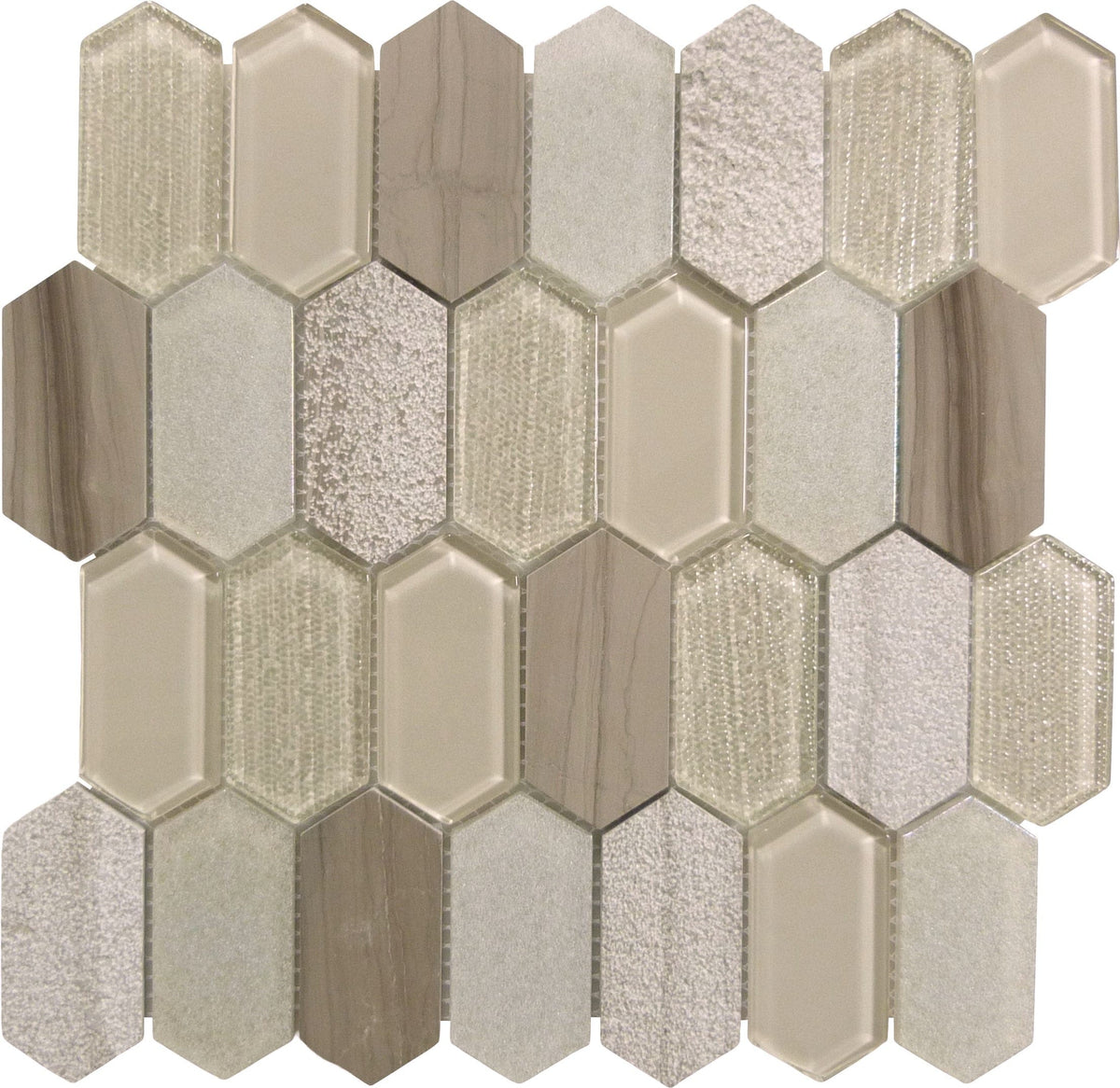 Modular Garden Parisian Park Brown Elongated Hexagon Tile | Oasis Tile