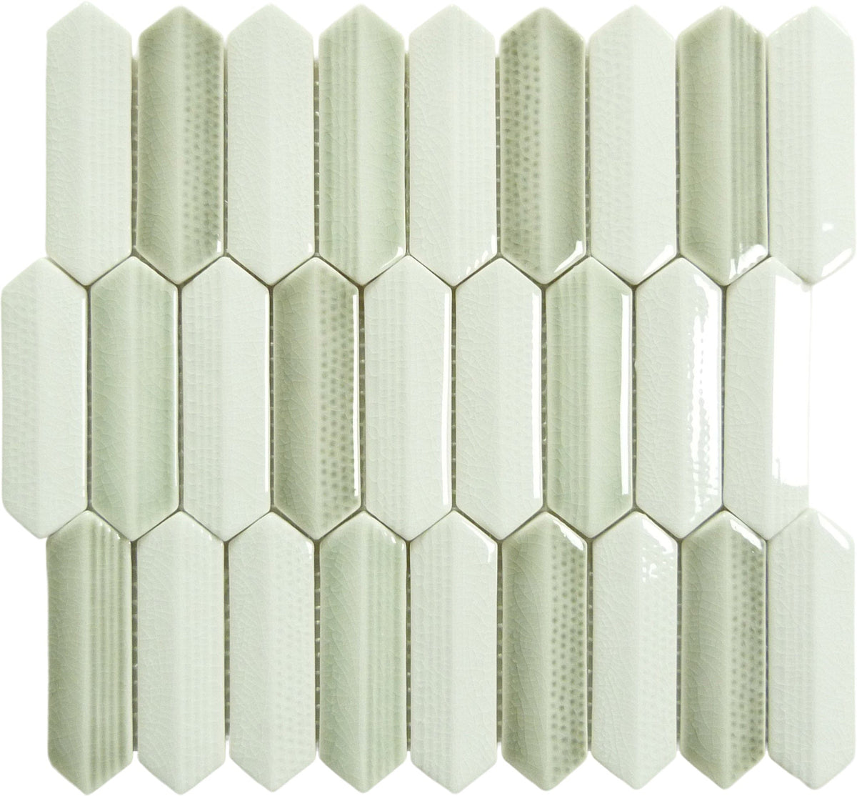 Neyland Daze Beige 1x4 Hexagon Glossy Glass Tile Oasis Tile