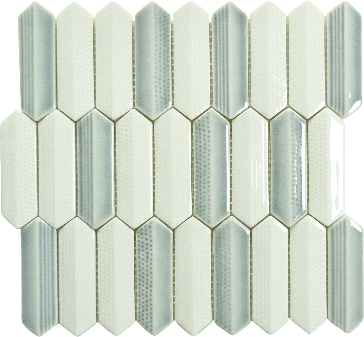 Noon Siesta Grey 1x4 Hexagon Glossy Glass Tile Oasis Tile