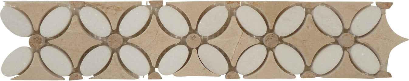Flower Cream Beige Stone Flower Tile Polished FS-730L