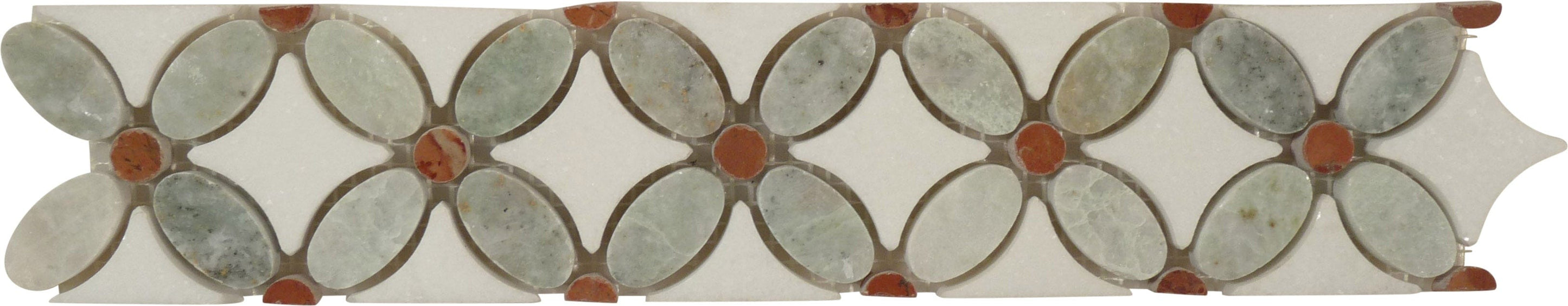 Flower Green Stone Flower Tile Polished FS-720L
