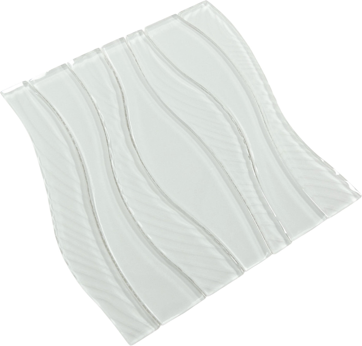 White Wave Tile Backsplash | Glass Wave Tile | Glass Tile Oasis