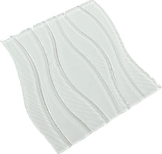 White Wave Tile Backsplash | Glass Wave Tile | Glass Tile Oasis