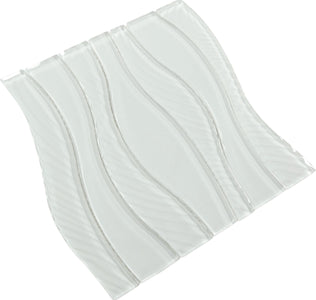 White Wave Tile Backsplash | Glass Wave Tile | Glass Tile Oasis