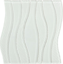 White Wave Tile Backsplash | Glass Wave Tile | Glass Tile Oasis