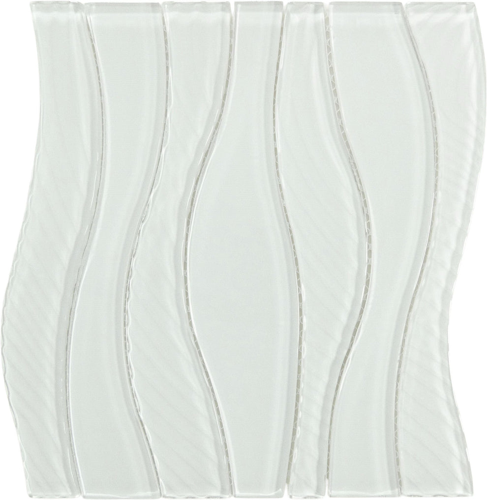 White Wave Tile Backsplash | Glass Wave Tile | Glass Tile Oasis