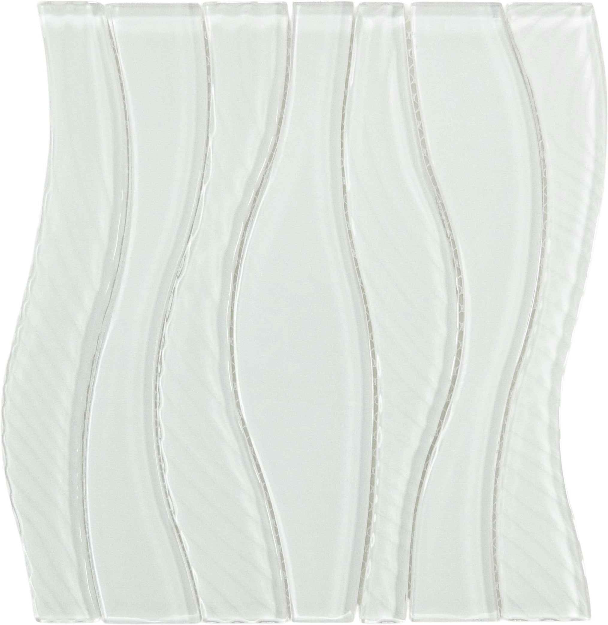 White Wave Tile Backsplash | Glass Wave Tile | Glass Tile Oasis
