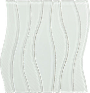 White Wave Tile Backsplash | Glass Wave Tile | Glass Tile Oasis