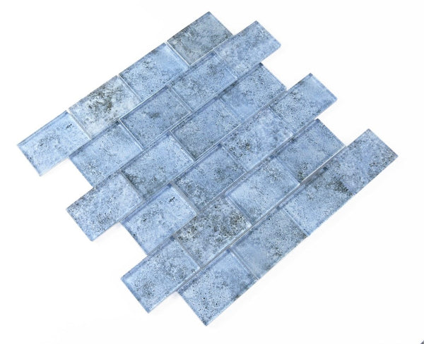 Crystal Sofia Blue 2x3 Glass Tile | Oasis Tile
