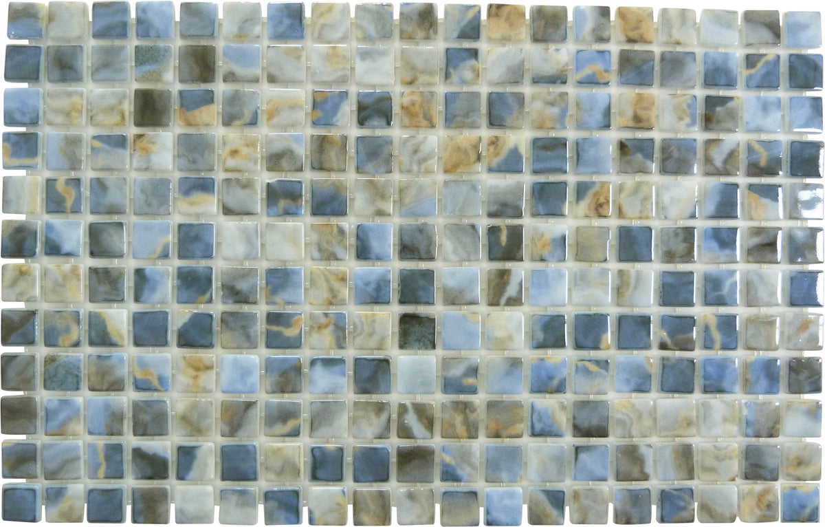 Quattro Monte Carlo Blue 1x1 Glossy Glass Tile | Oasis Tile