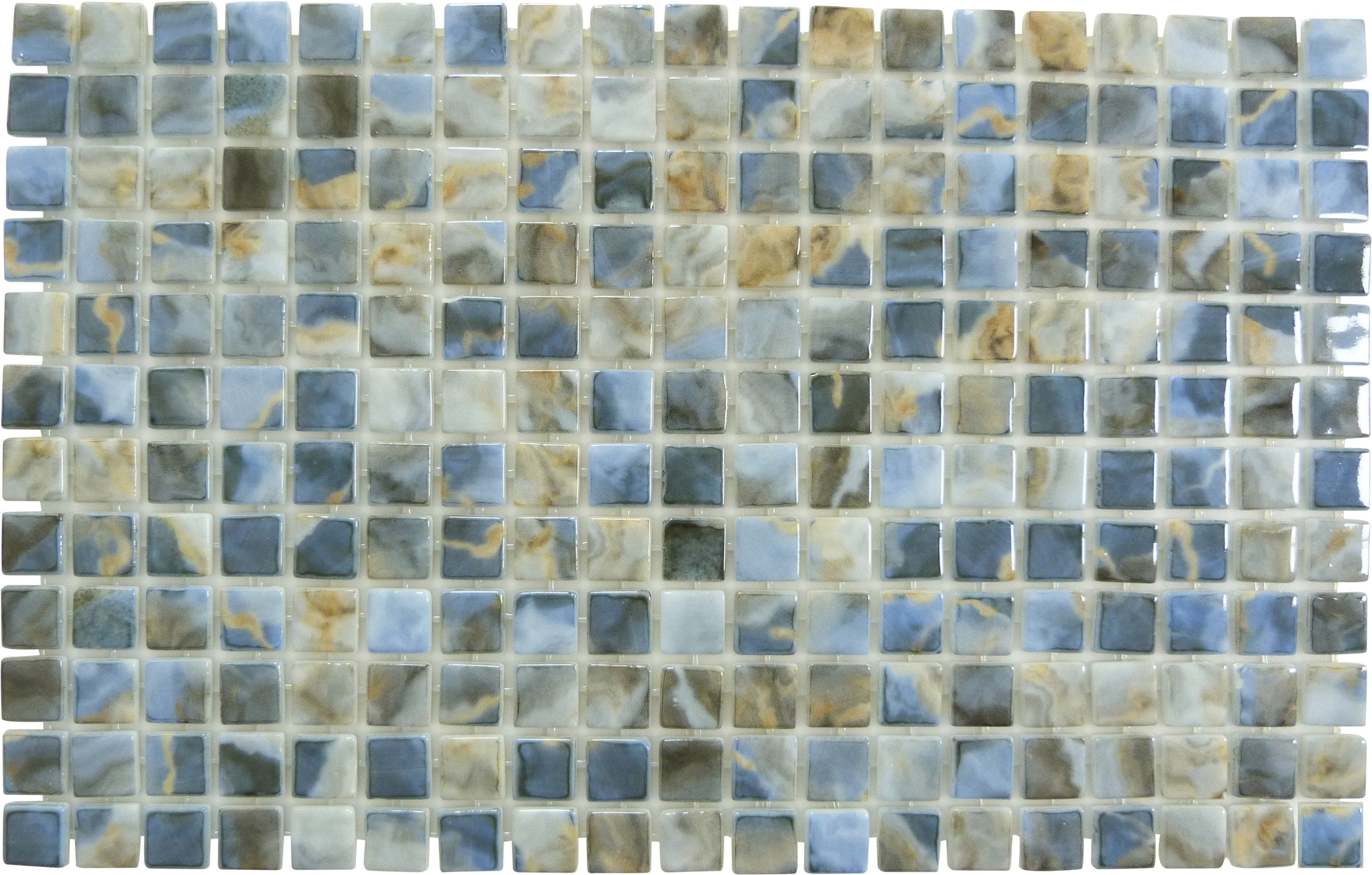 Quattro Monte Carlo Blue 1x1 Glossy Glass Tile | Oasis Tile
