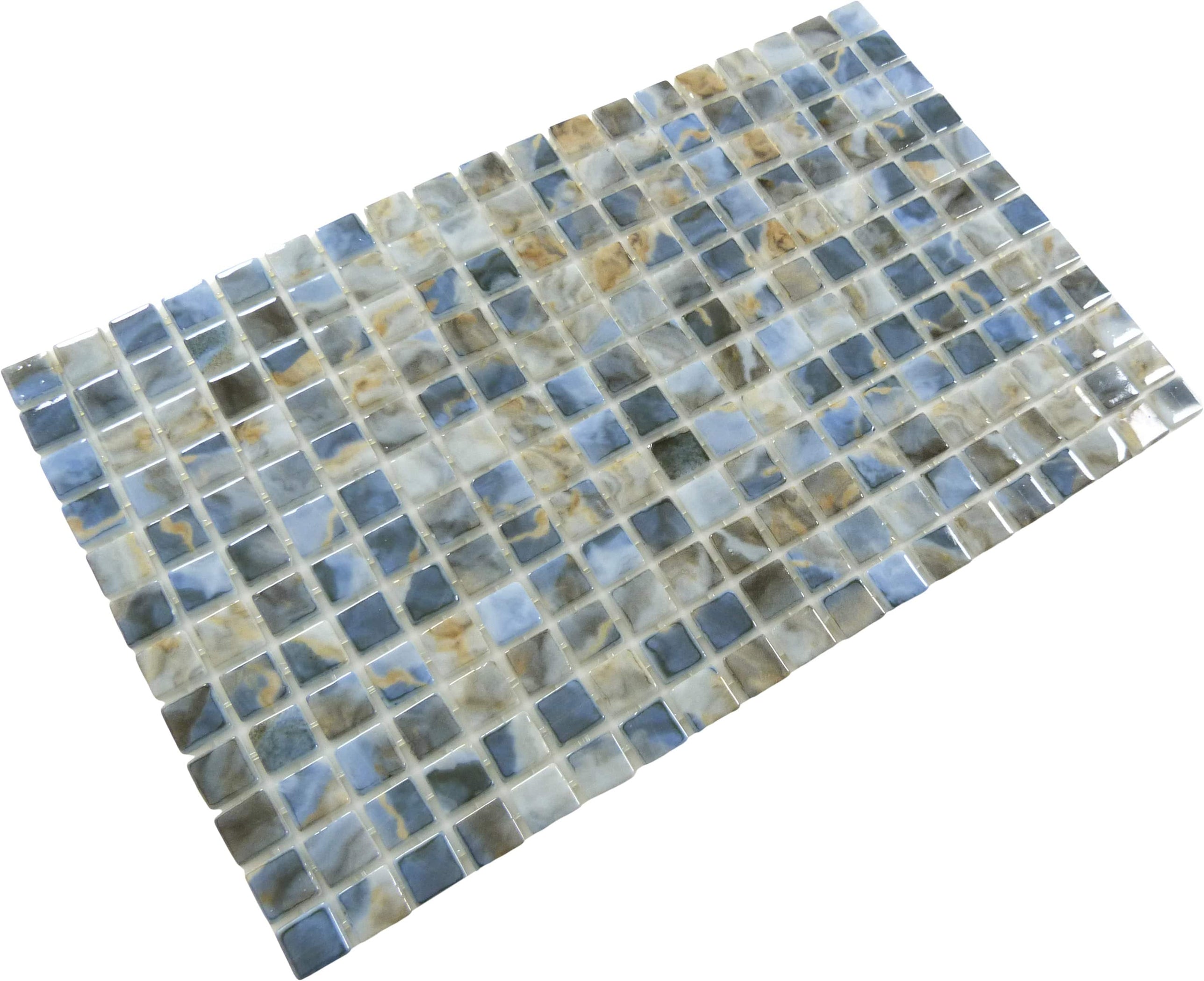 Quattro Monte Carlo Blue 1x1 Glossy Glass Tile | Oasis Tile