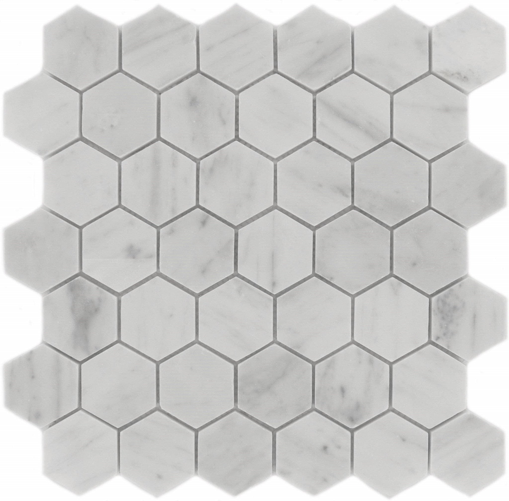 White Hexagon Polished Stone Tile: 212055 | Shop Oasis Tile