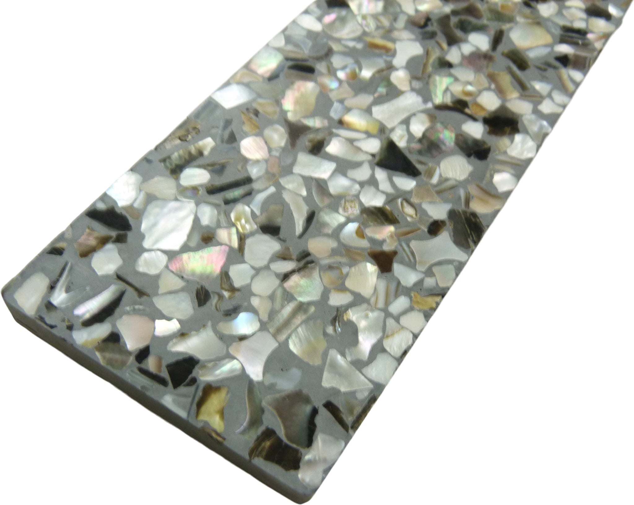 Aquaterra Black Brick Terrazzo and Shell Polished Tile | Oasis Tile