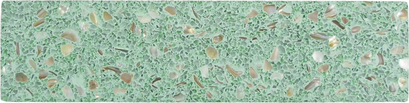 Aquaterra Green Brick Terrazzo and Shell Polished Tile | Oasis Tile