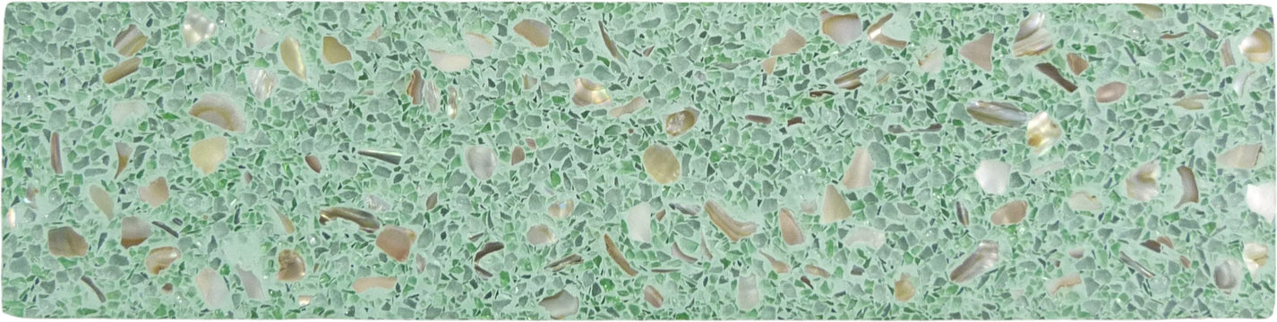 Aquaterra Green Brick Terrazzo and Shell Polished Tile | Oasis Tile
